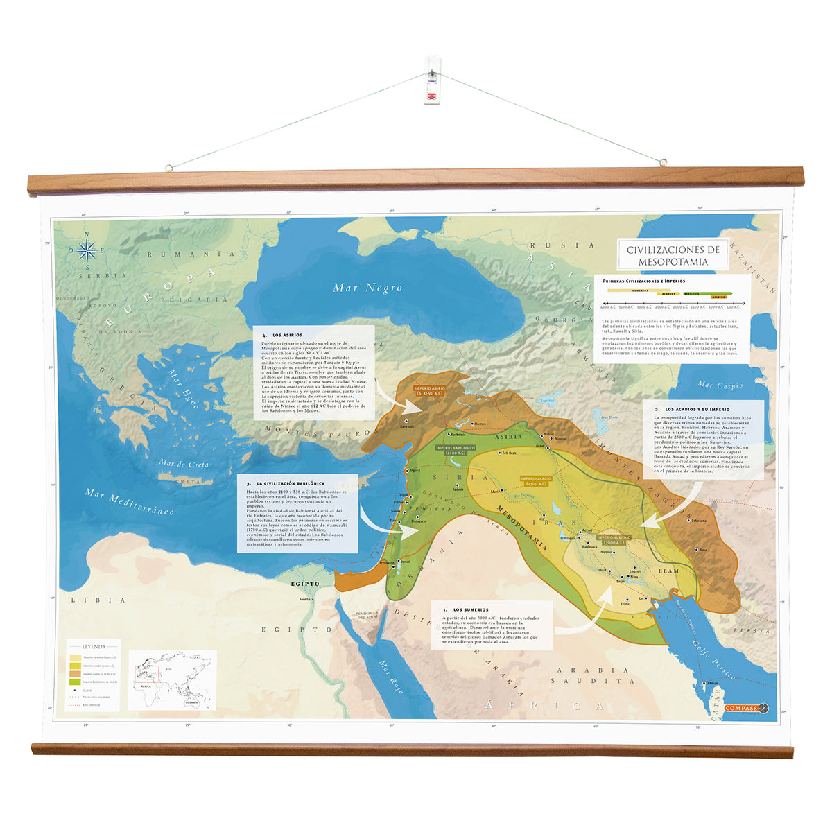 Mapa Primeras Civilizaciones del Mundo (Mesopotamia) – Editorial Compass