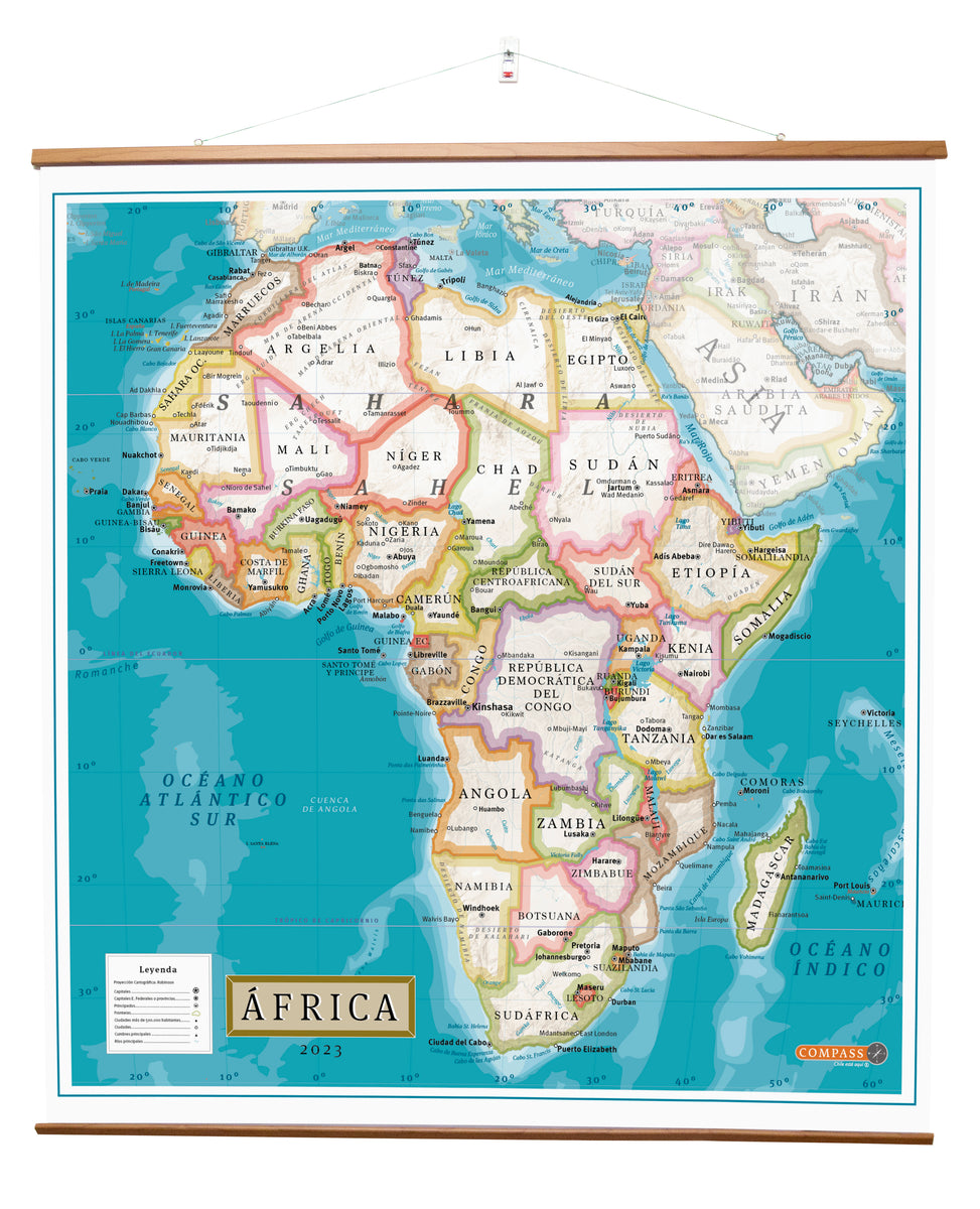 Continentes del mundo – Etiquetado "Mapas educativos" – Editorial Compass