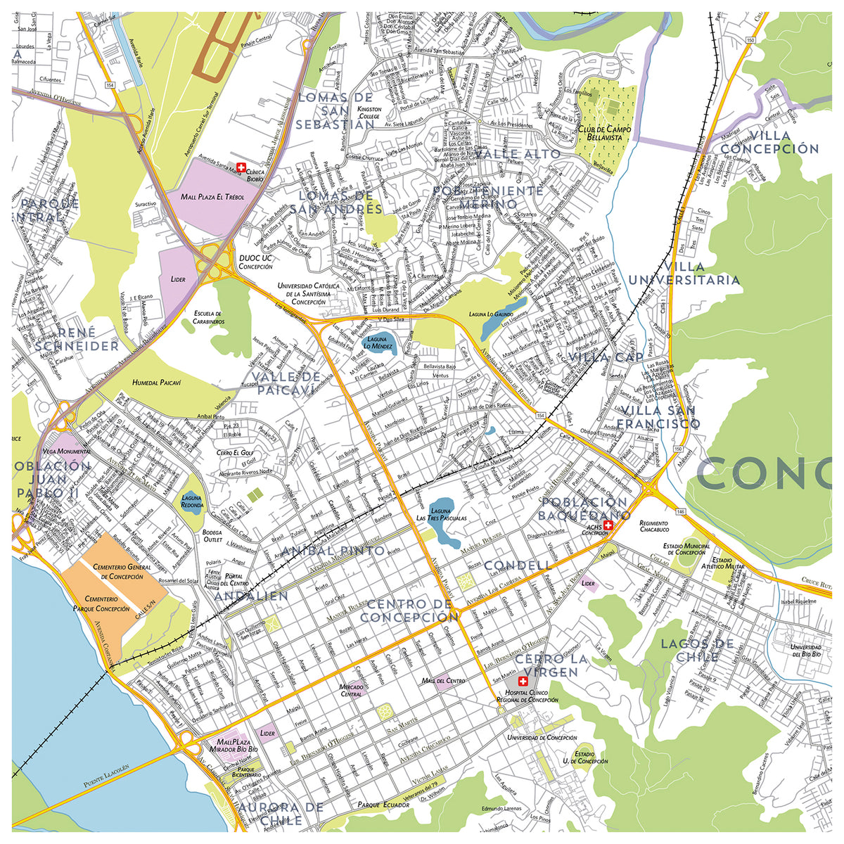 Concepción – Etiquetado "mapa urbano concepcion" – Editorial Compass