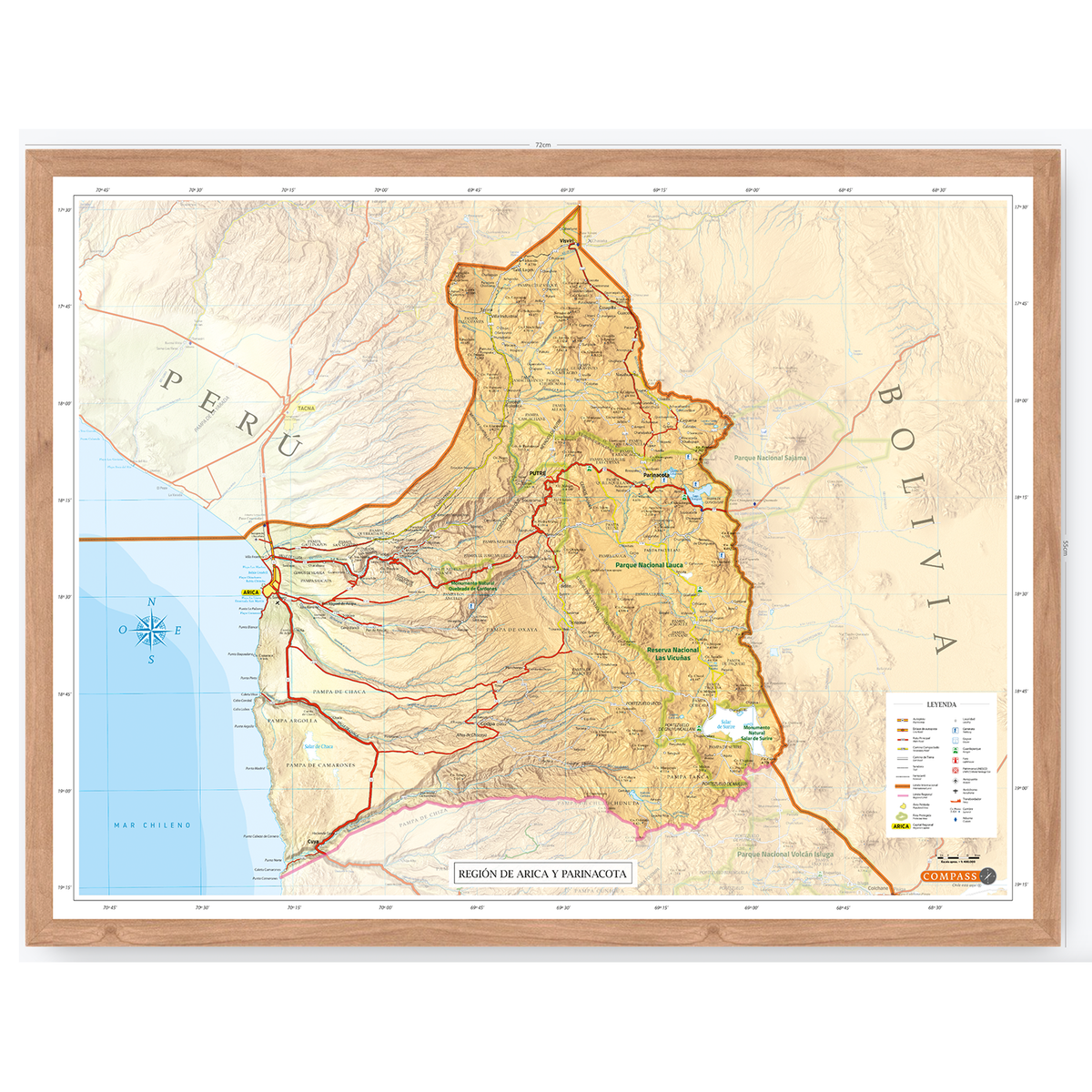 Mapa Región Arica y Parinacota – Editorial Compass