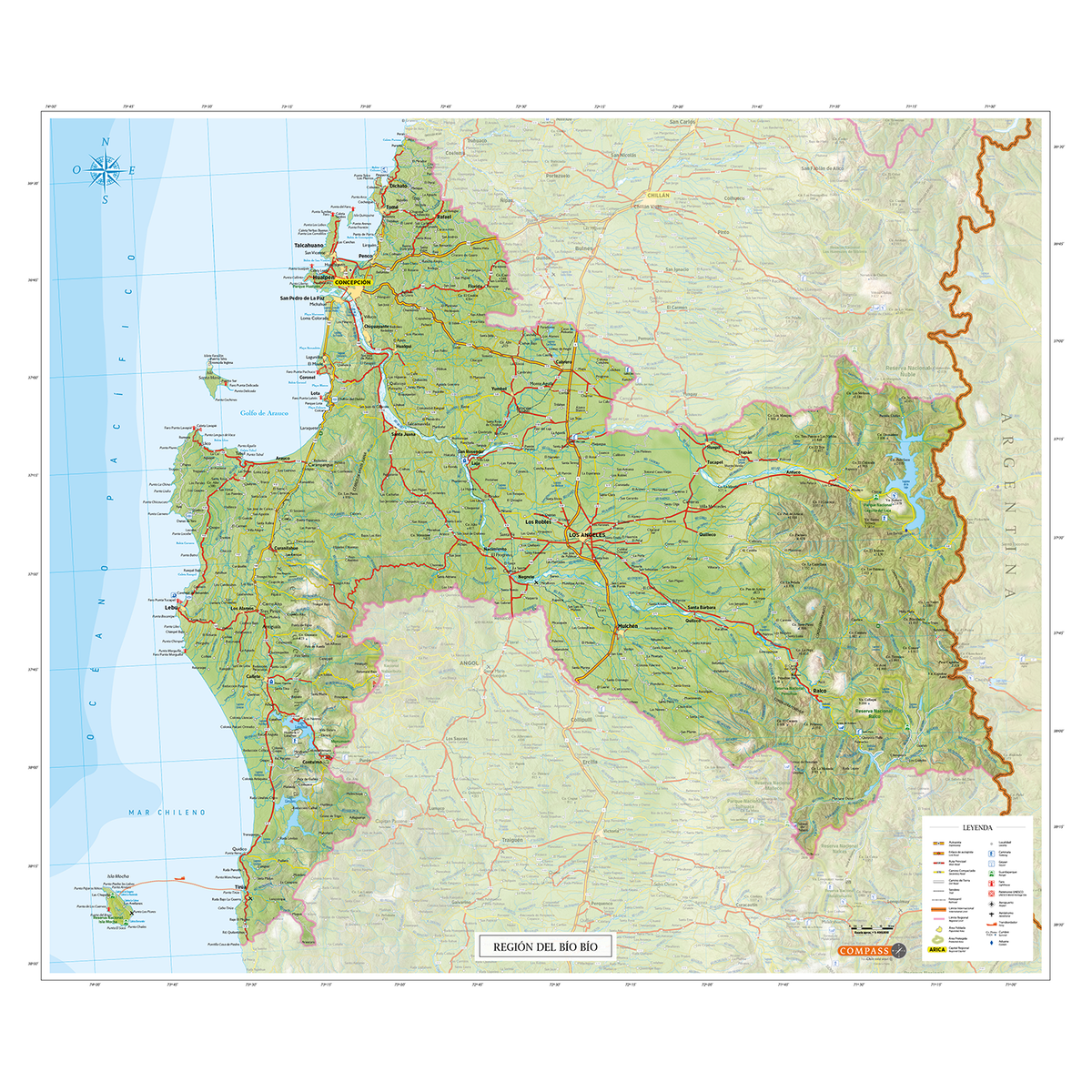 Mapa Región del Biobío – Editorial Compass