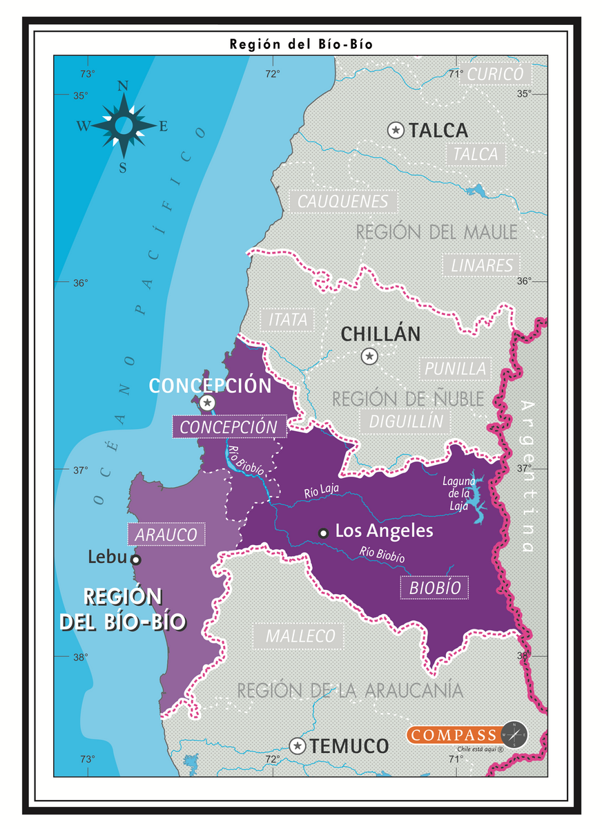 Mapa Político Biobío gratis – Editorial Compass