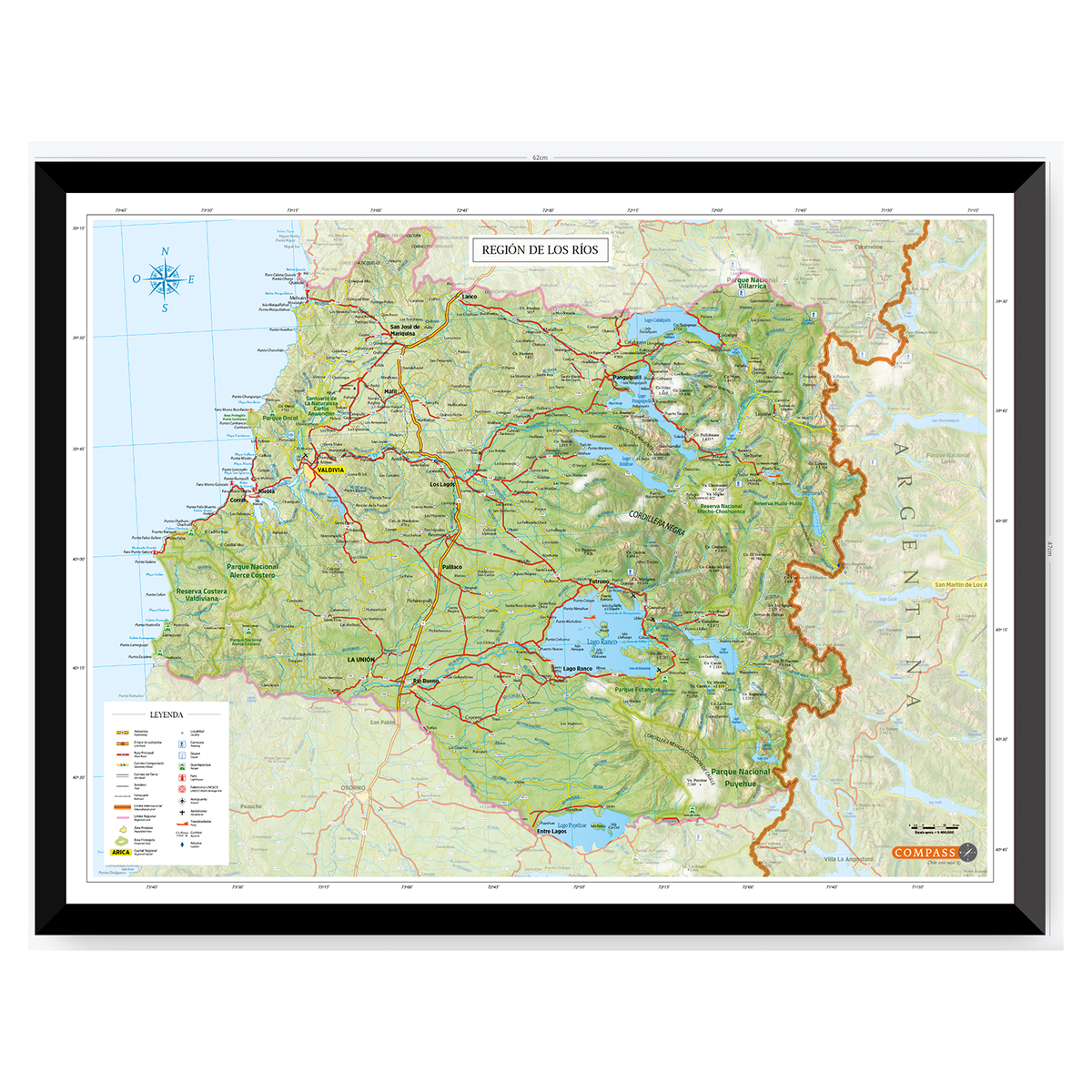 Mapa Región de Los Ríos – Editorial Compass