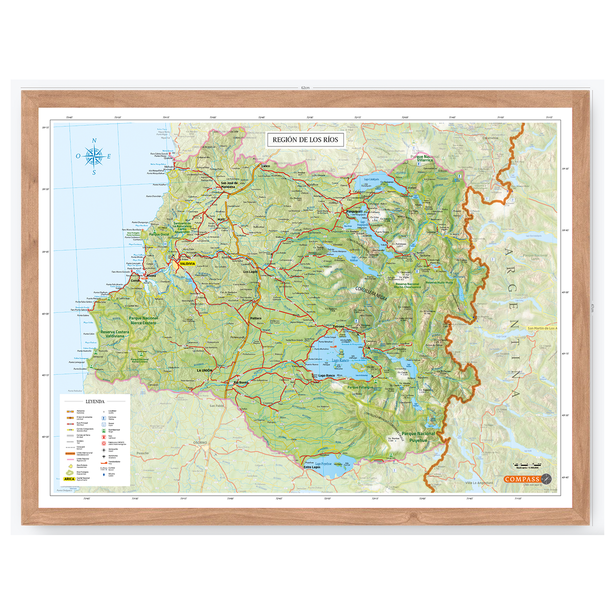 Mapa Región de Los Ríos – Editorial Compass