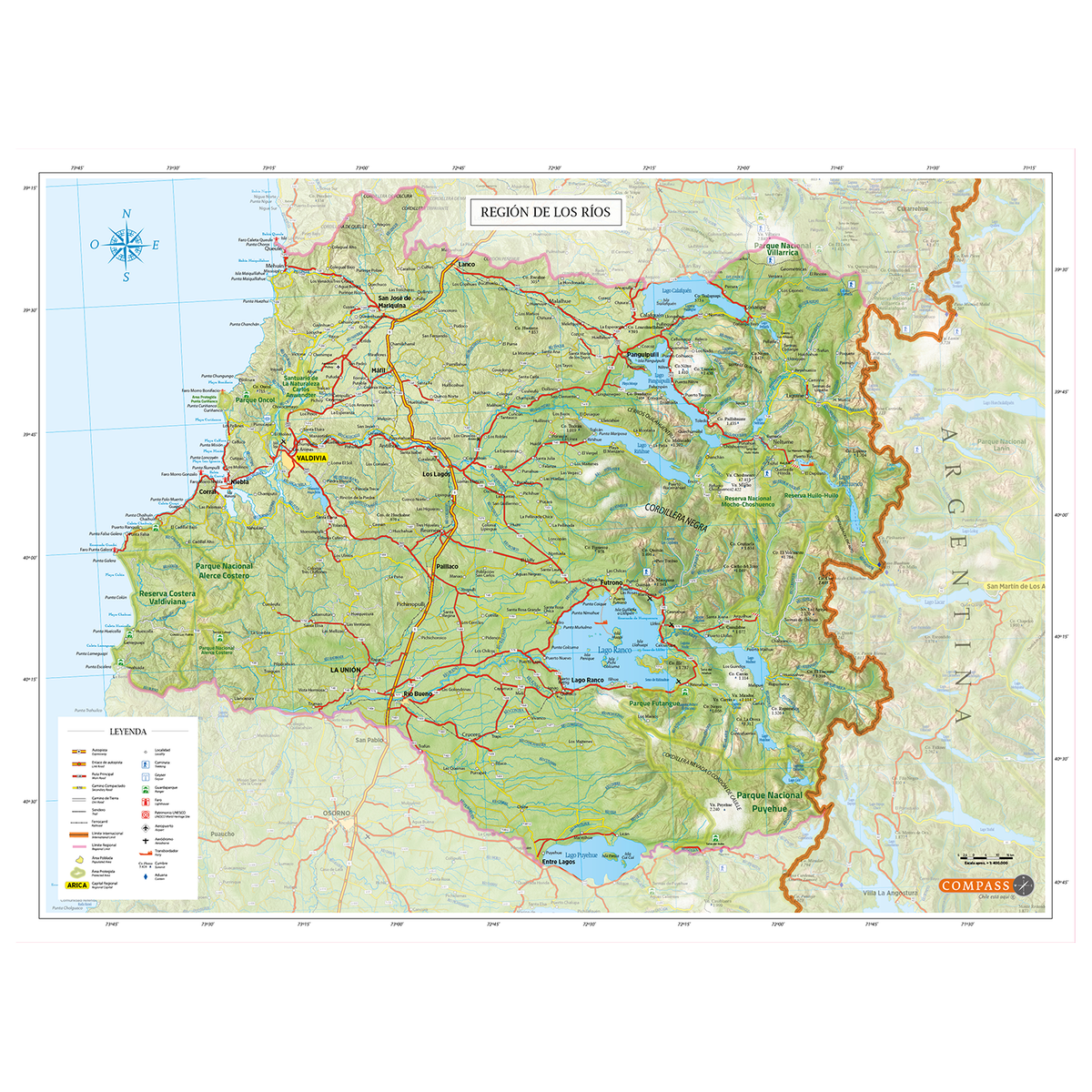 Mapa Región de Los Ríos – Editorial Compass