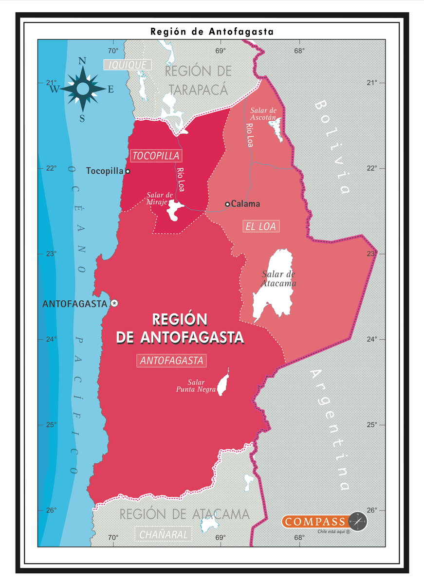 Mapa Político Antofagasta Gratis – Editorial Compass