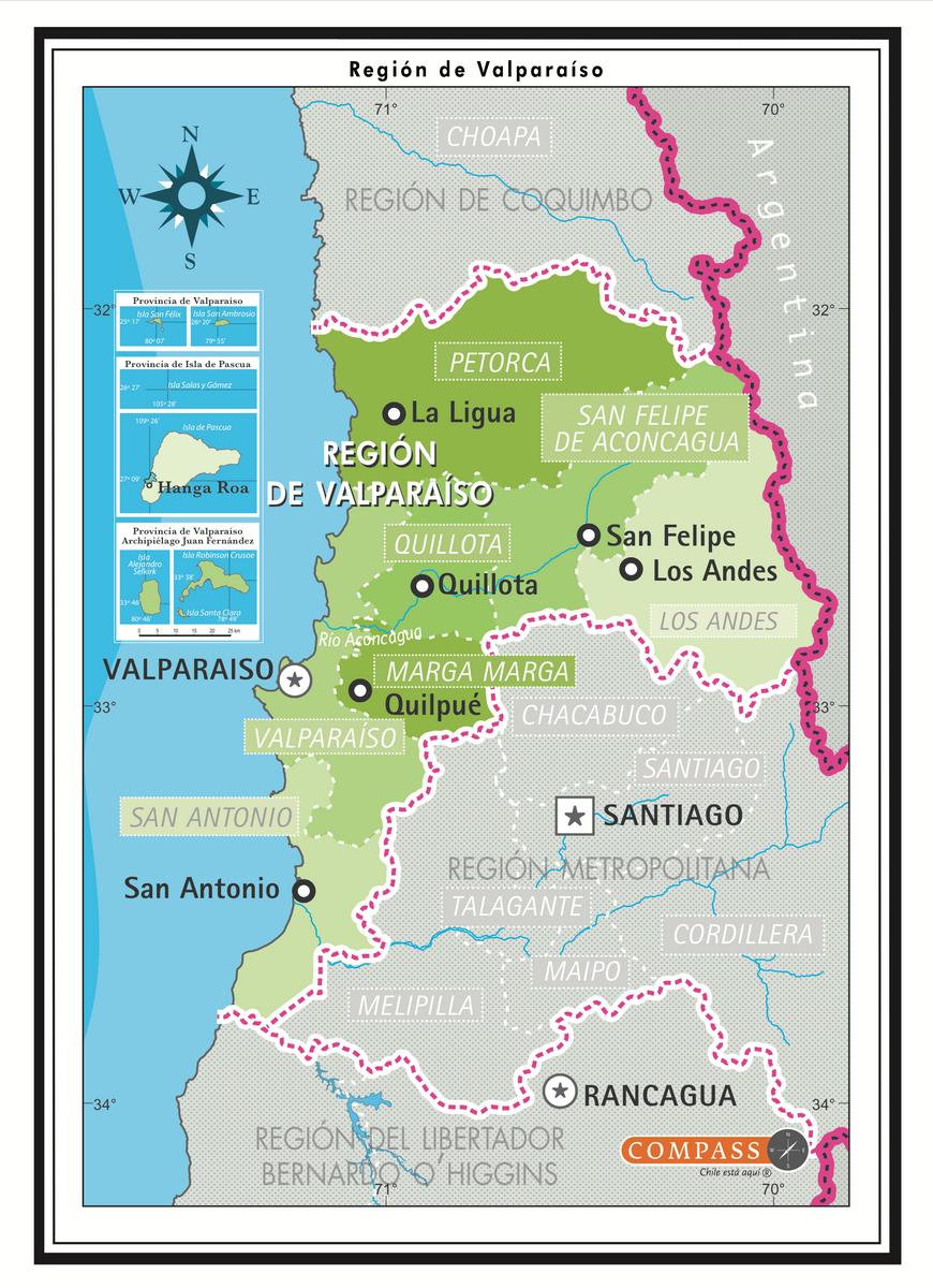 Mapa Político Valparaíso Gratis – Editorial Compass
