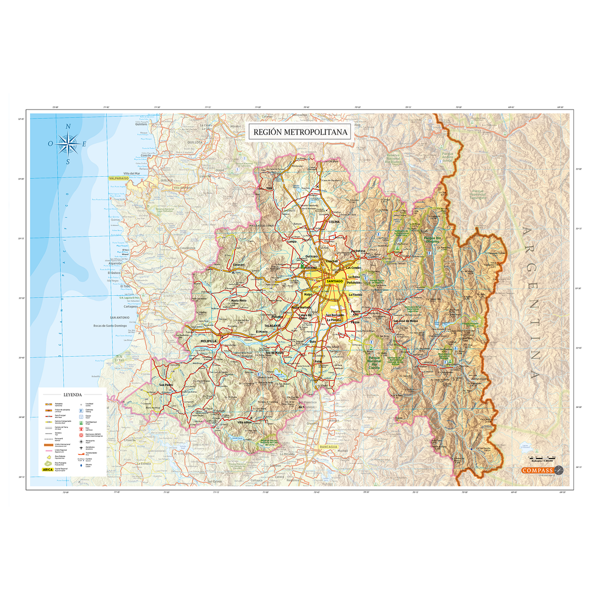 Mapa Región Metropolitana – Editorial Compass