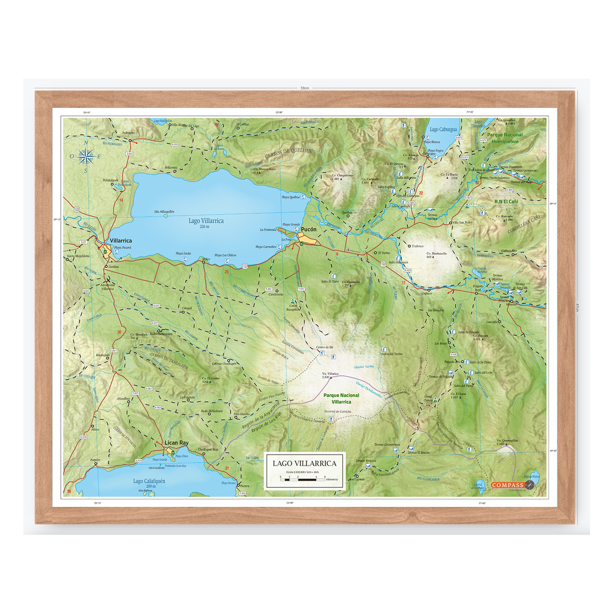 Mapa Lago Villarrica – Editorial Compass
