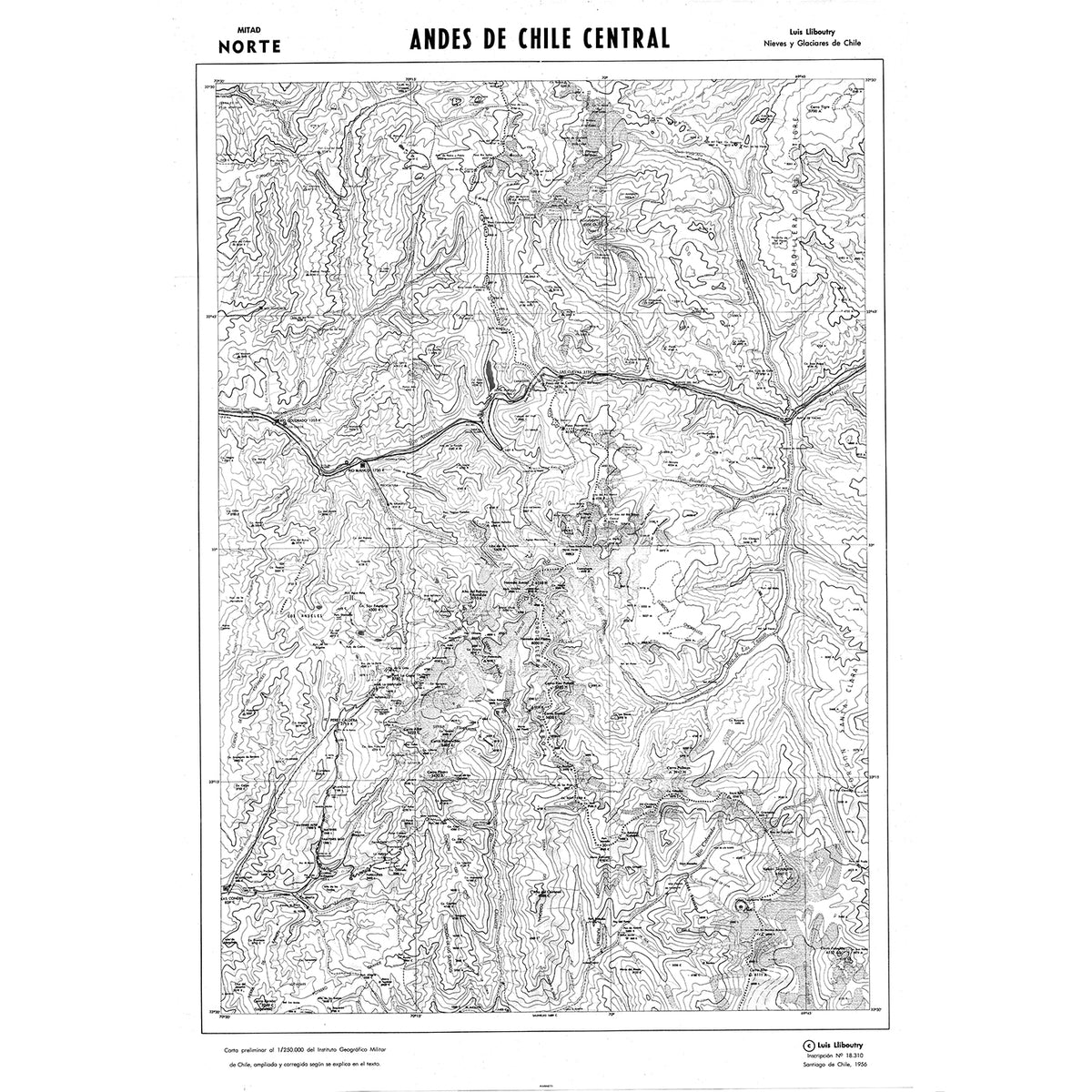 Mapa Andes Central, mitad norte – Editorial Compass