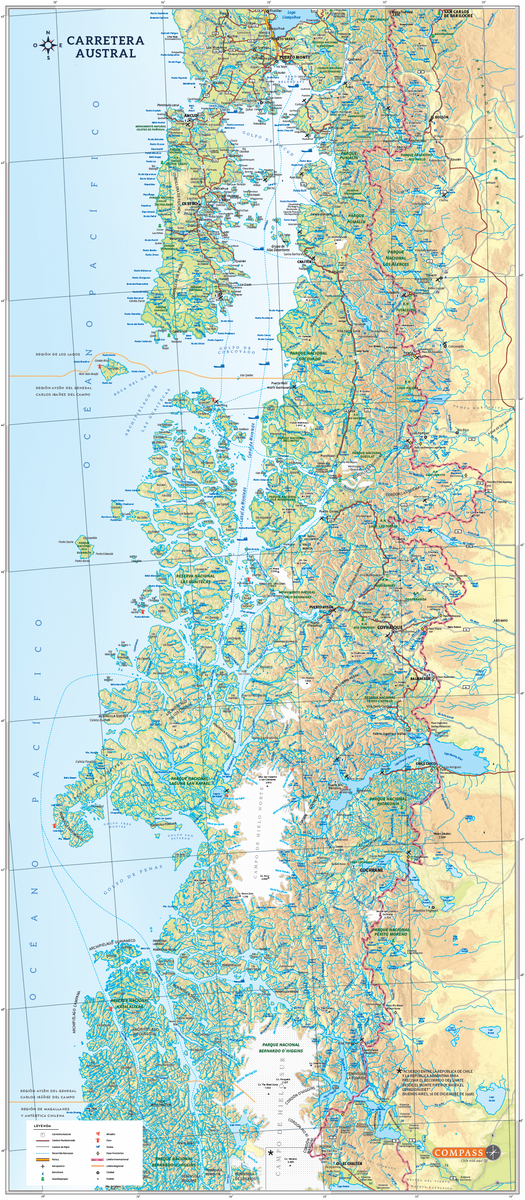 Mapa de la Carretera Austral – Editorial Compass