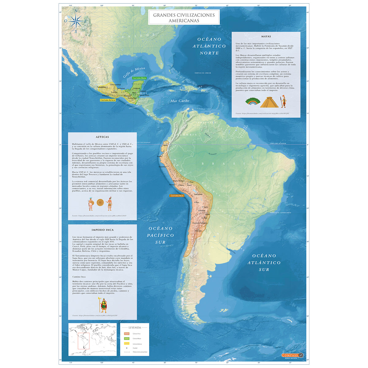 Mapa Civilizaciones Americanas – Editorial Compass