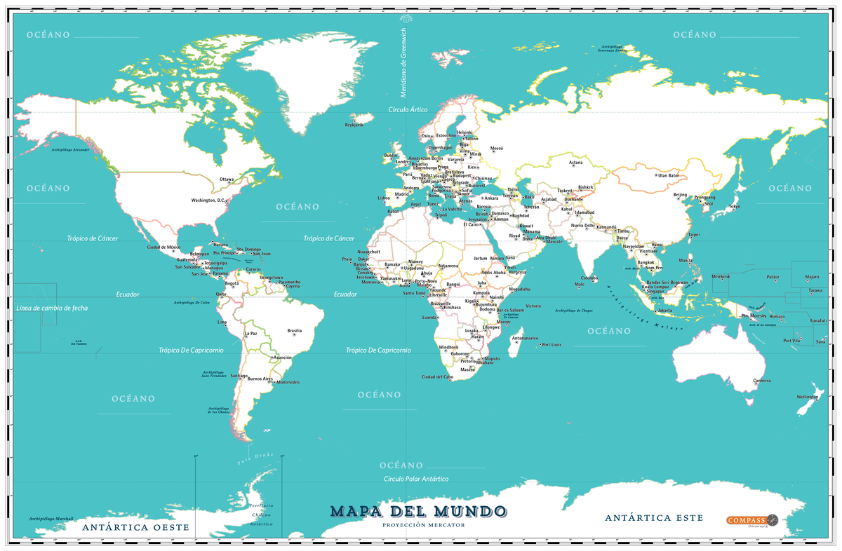 Mapa Mudo del Mundo – Editorial Compass