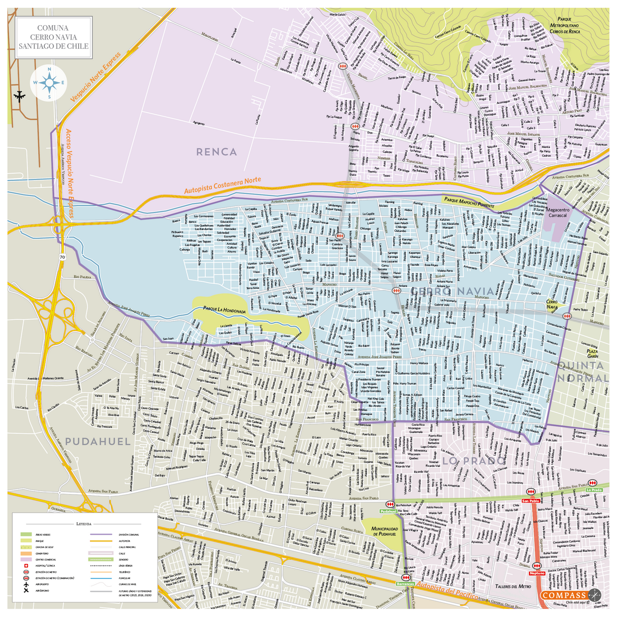 Mapa Comuna de Cerro Navia – Editorial Compass
