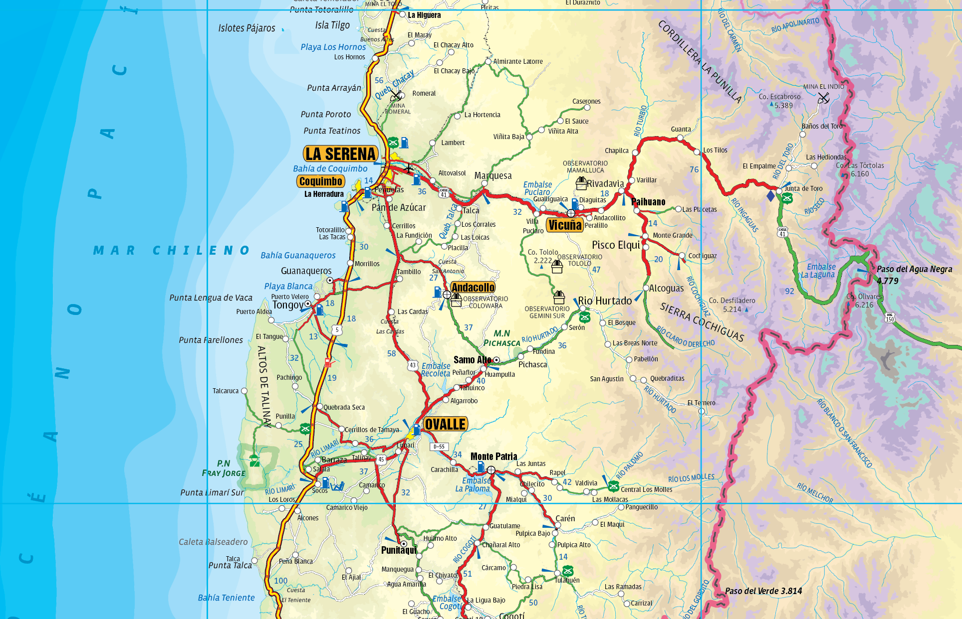 Mapa Rutero de Chile Inglés/Español – Editorial Compass