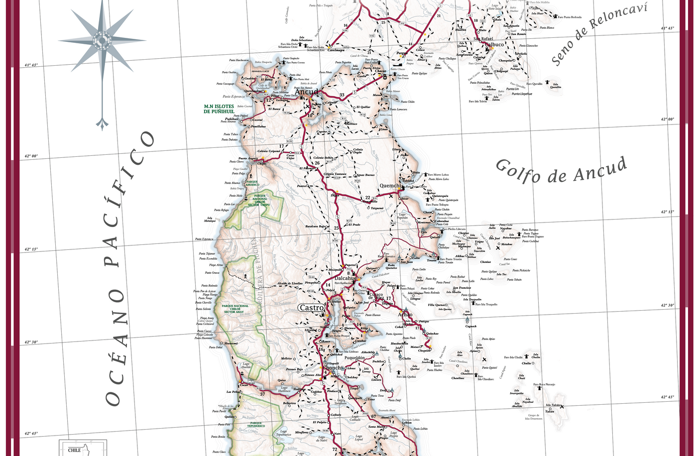 Mapa de Chiloé Gran Formato – Editorial Compass