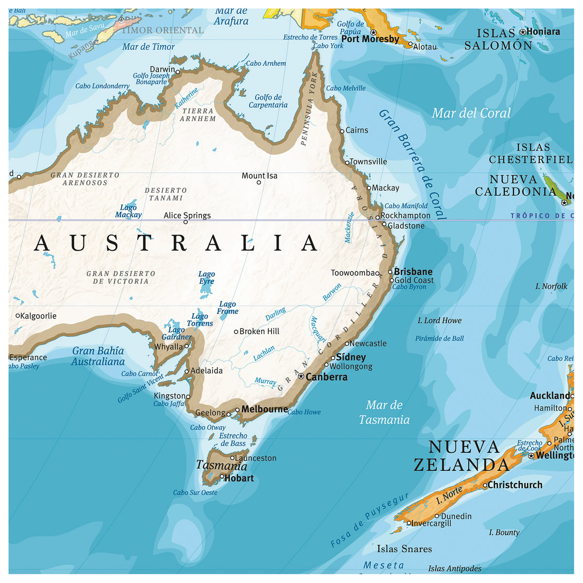 Mapa de Oceanía Gran Formato – Editorial Compass